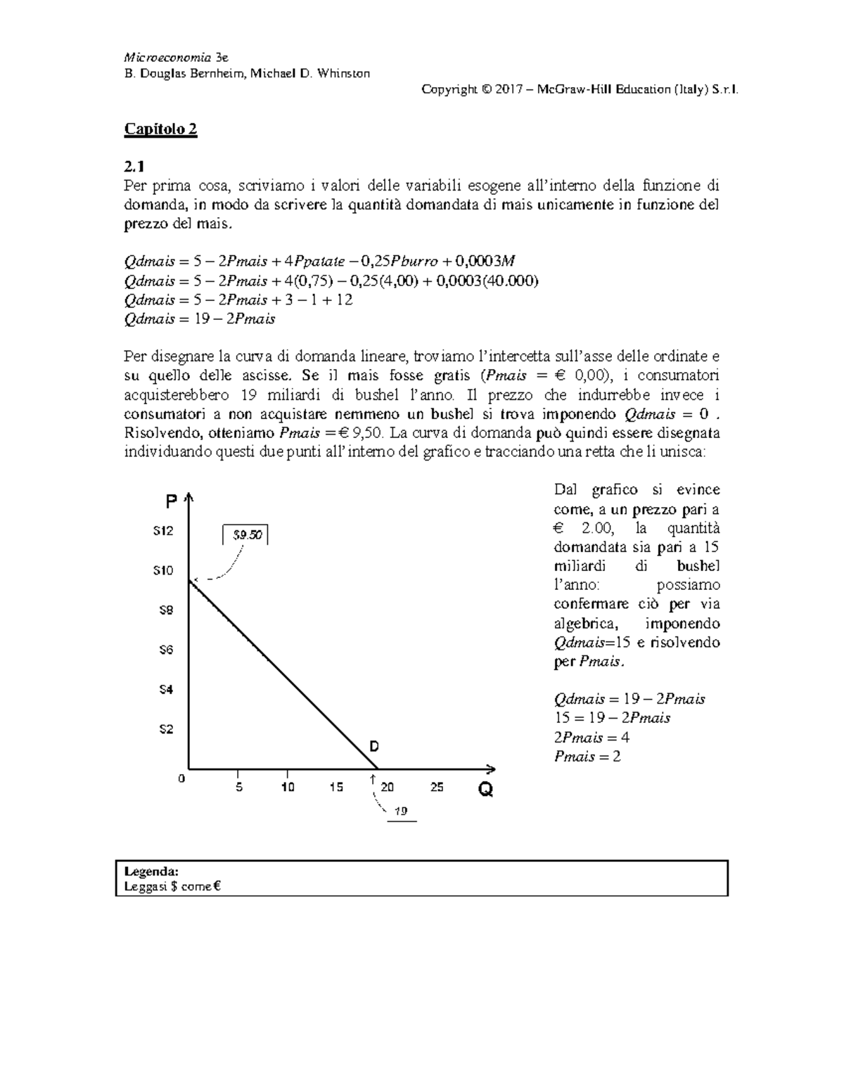 Ch2 - soluzioni esercizi libro microeconomia - B. Douglas Bernheim ...