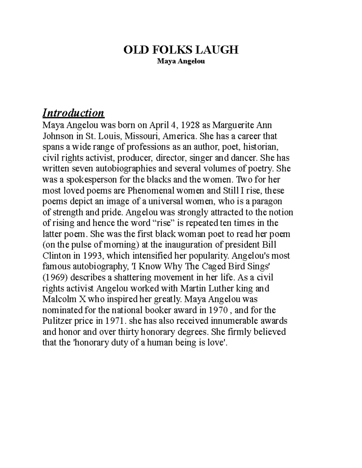 OLD Folks Laugh - it's practice meterials - OLD FOLKS LAUGH Maya ...