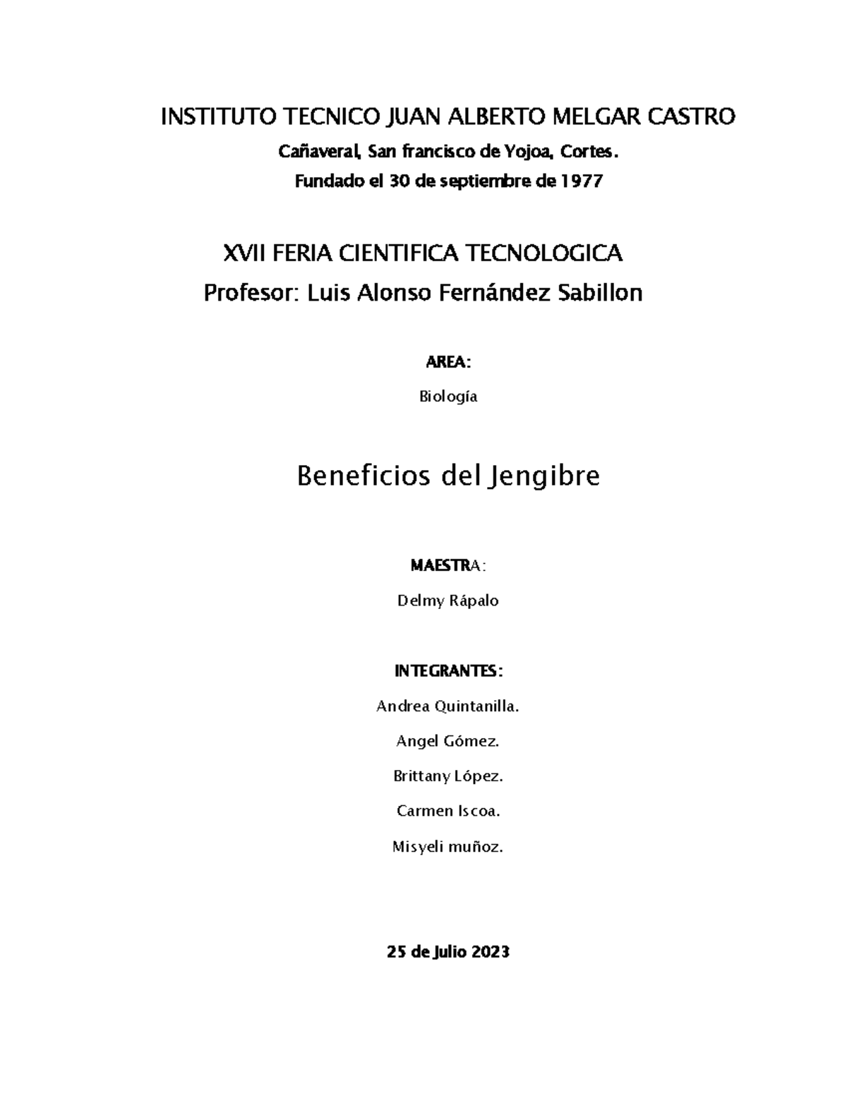 Beneficios DEL Jengibre - INSTITUTO TECNICO JUAN ALBERTO MELGAR CASTRO ...