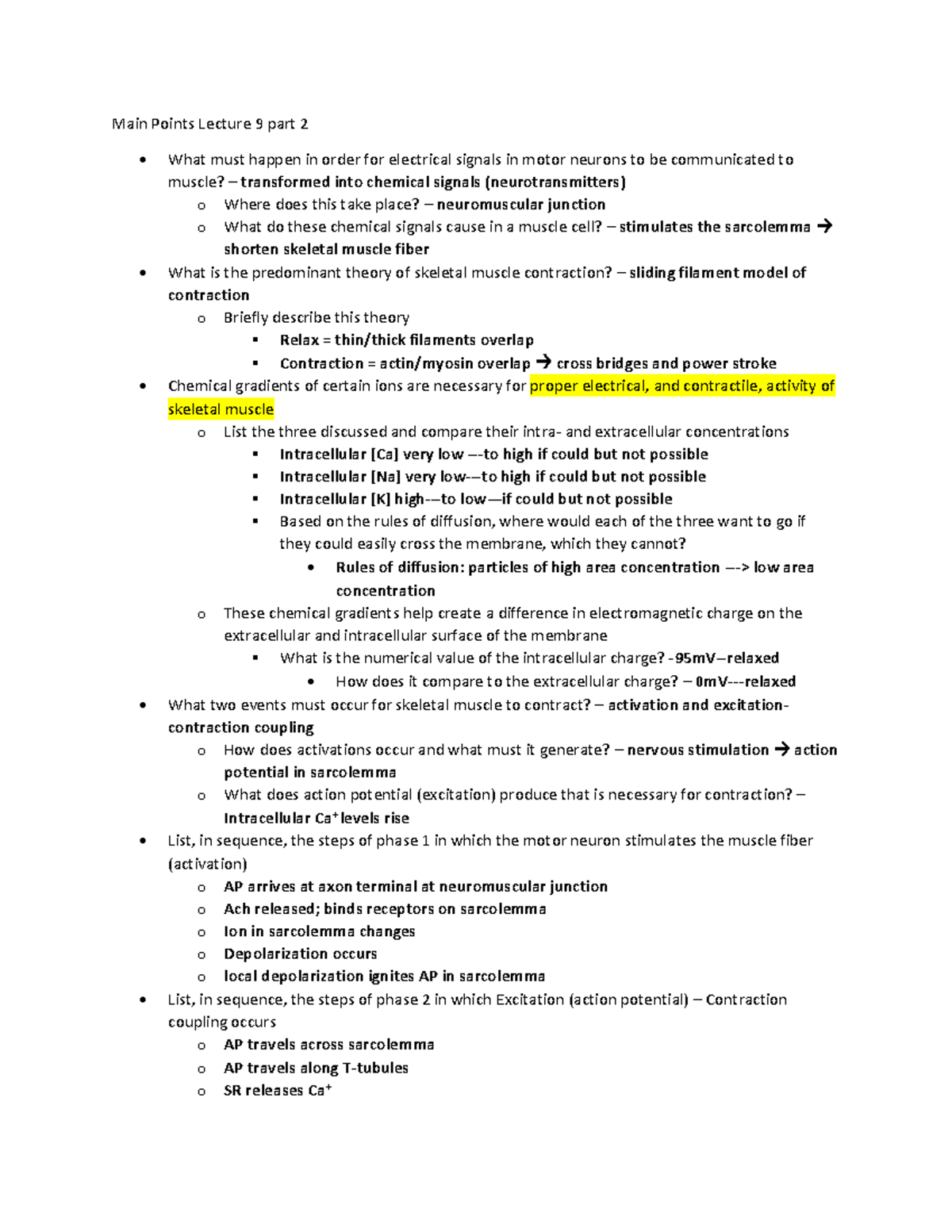 Lecture 9 part 2 Main Points - Main Points Lecture 9 part 2 What must ...