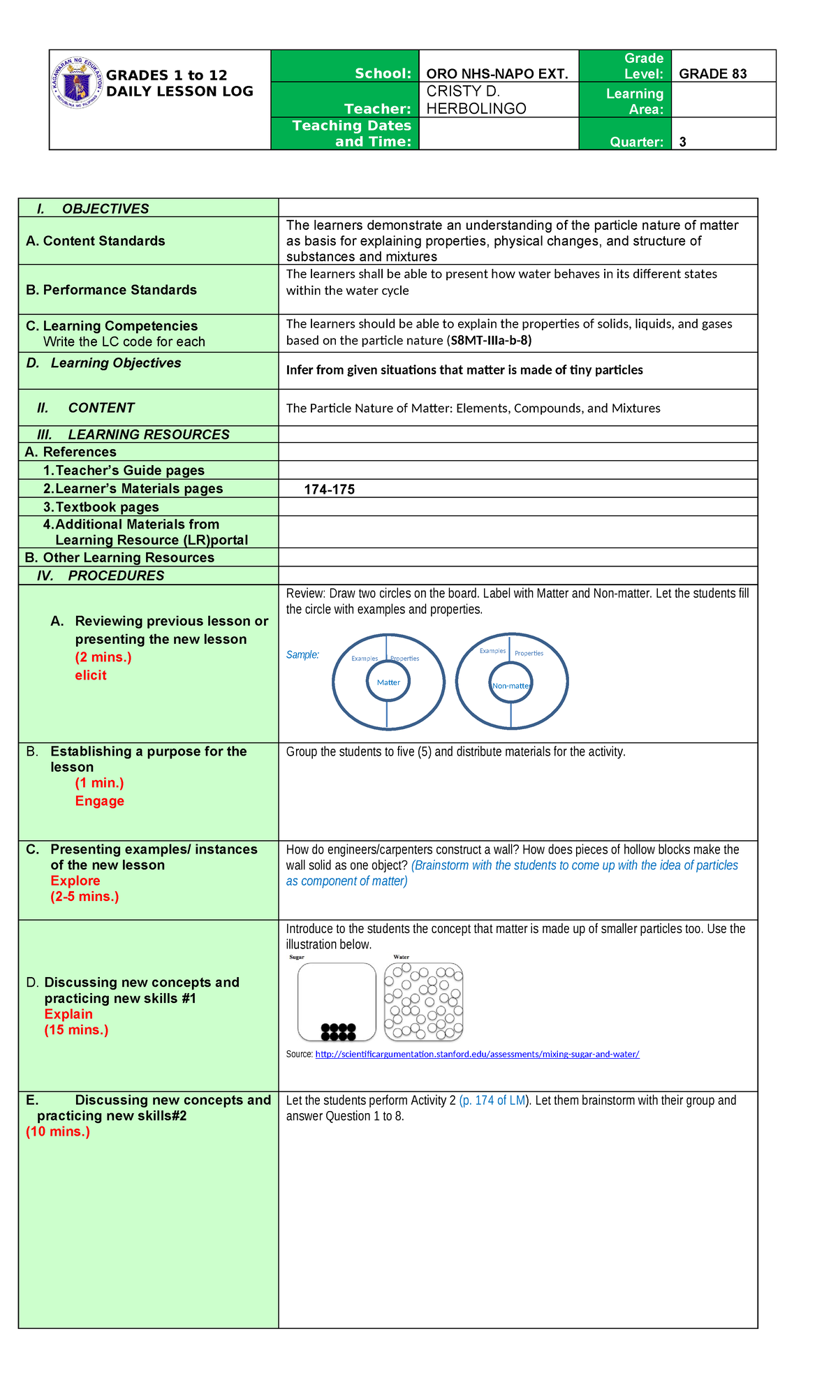 Science-8-DDL3 - please read - GRADES 1 to 12 DAILY LESSON LOG School ...