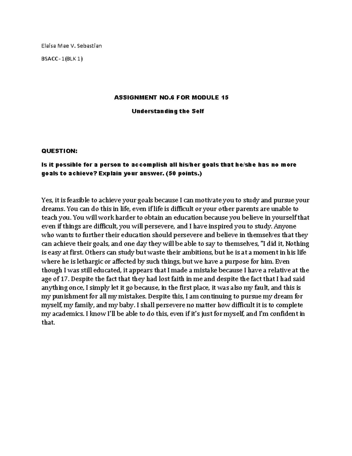 Assignment No 6 For Module 15 - Elaisa Mae V. Sebastian BSACC- 1(BLK 1 ...
