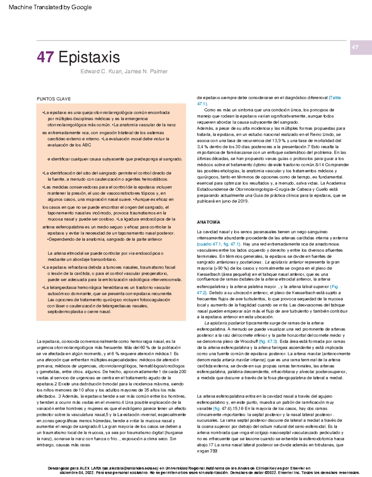 CAP 47. Epistaxis - Además, a pesar de su alta incidencia y las múltiples formas propuestas para ...