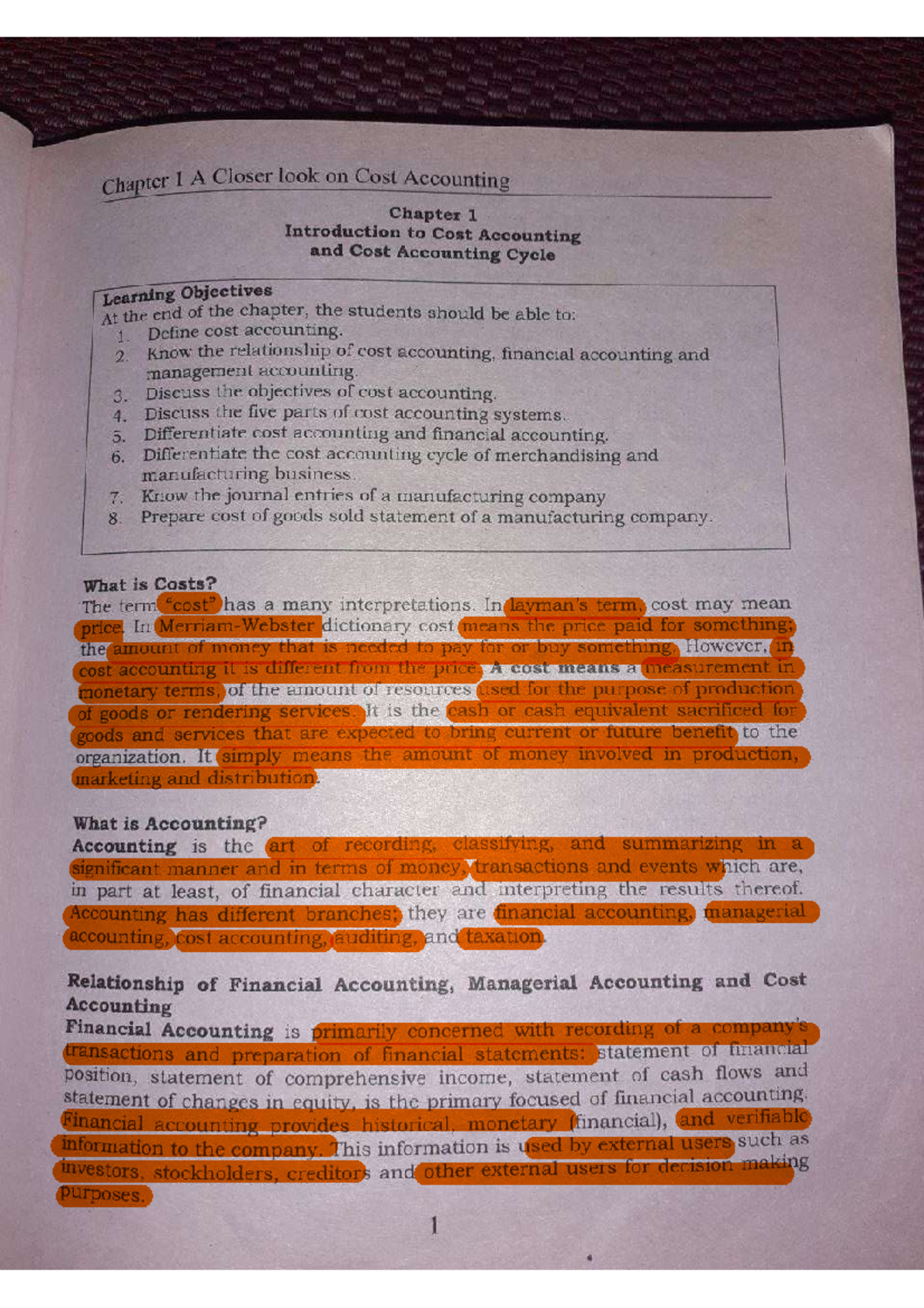 COST Accounting (higlighted) - Bachelor of Science In Accountancy - Studocu