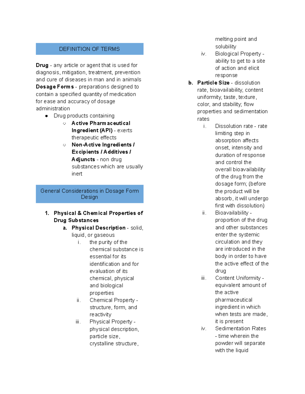 DDS - Definition of Terms - DEFINITION OF TERMS Drug - any article or ...