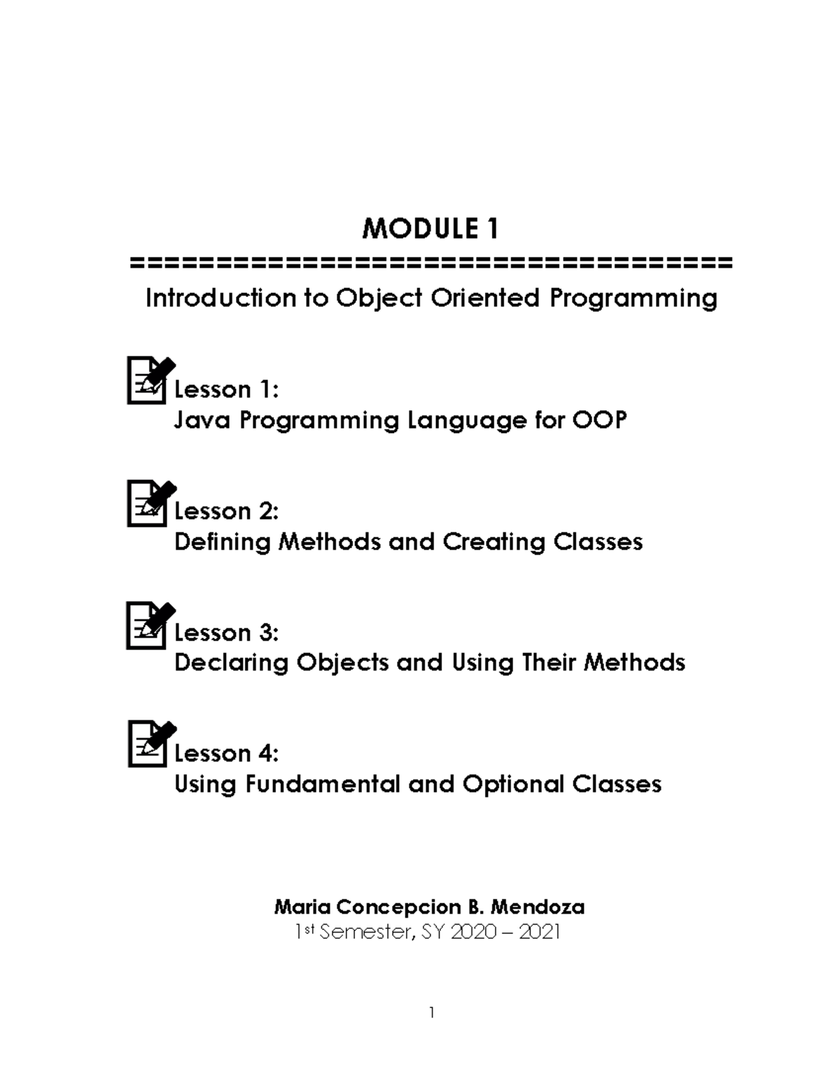 Module-1-OOP - dadADAdaDadd - MODULE 1 =================================== Introduction to ...