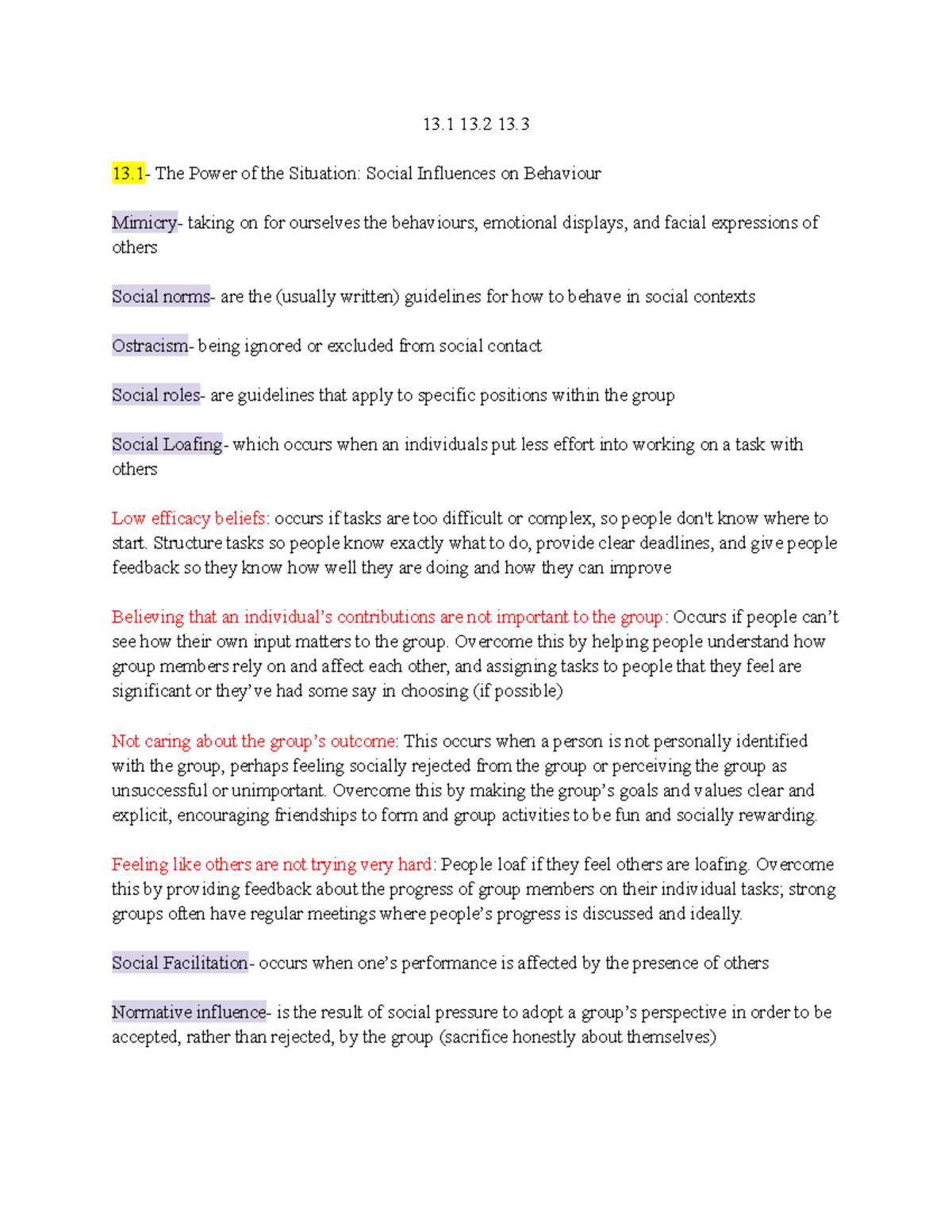 Pyschology Week 9 notes - 13 13 13. 13- The Power of the Situation ...