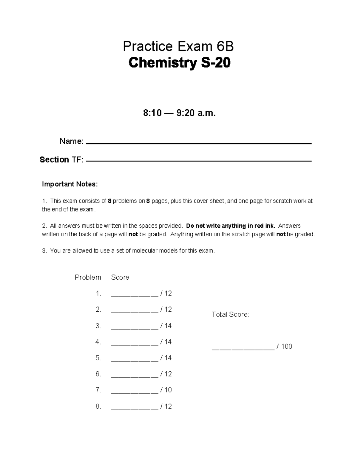 Practice-Exam-6B - Practice test - 8:10 — 9:20 a. Name: Section TF ...