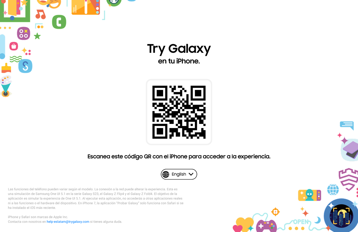 Try Galaxy on your i Phone - Try Galaxy en tu iPhone. Escanea este ...