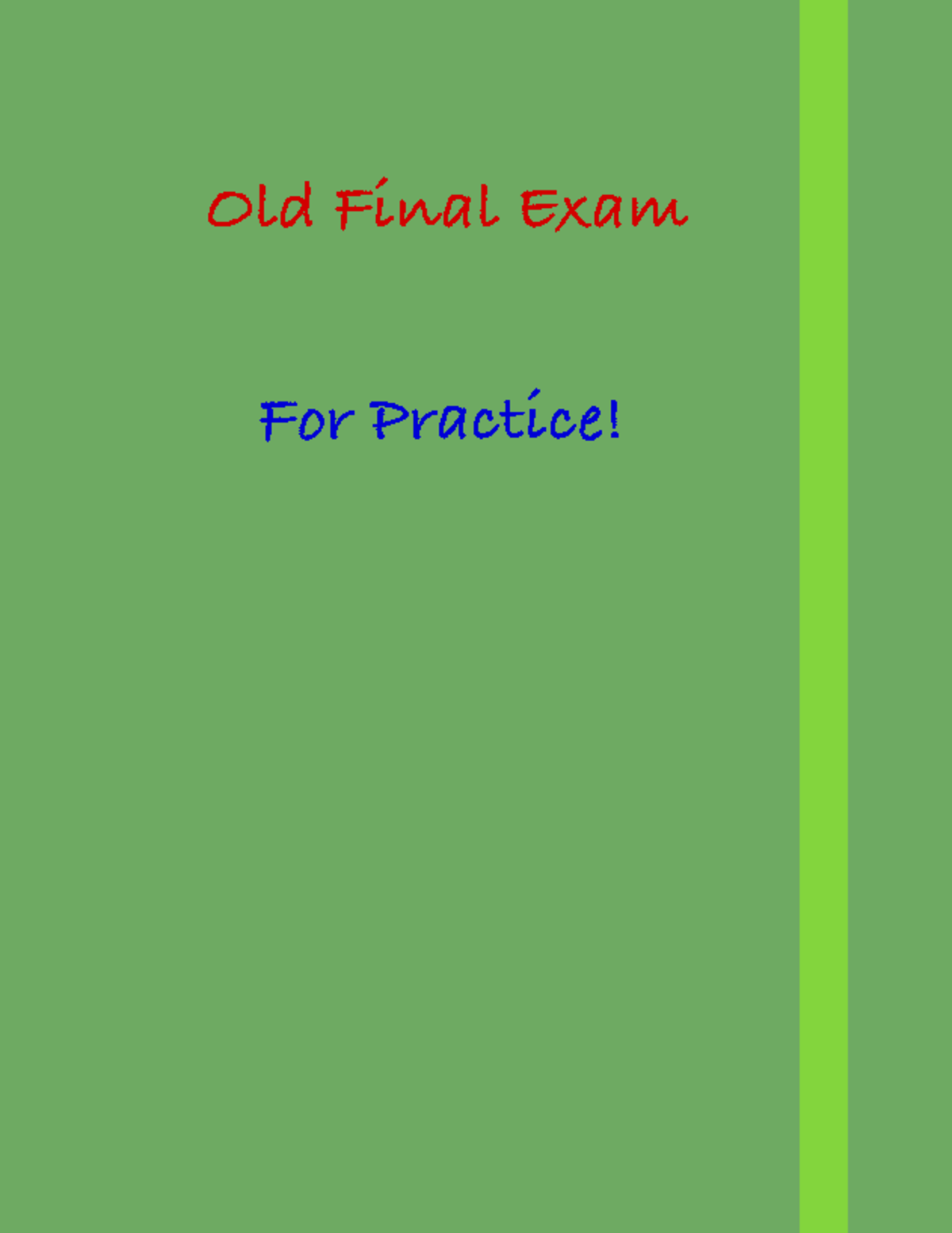 Final exam practice (basically an old eng physics exam) - Old Final ...