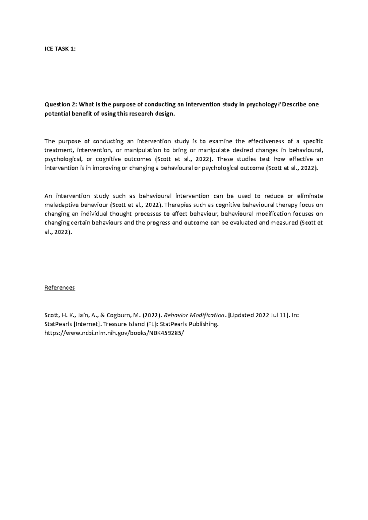 PSYC7324-Ice Task 1 Q2 - Ice Task work - ICE TASK 1: Question 2: What ...