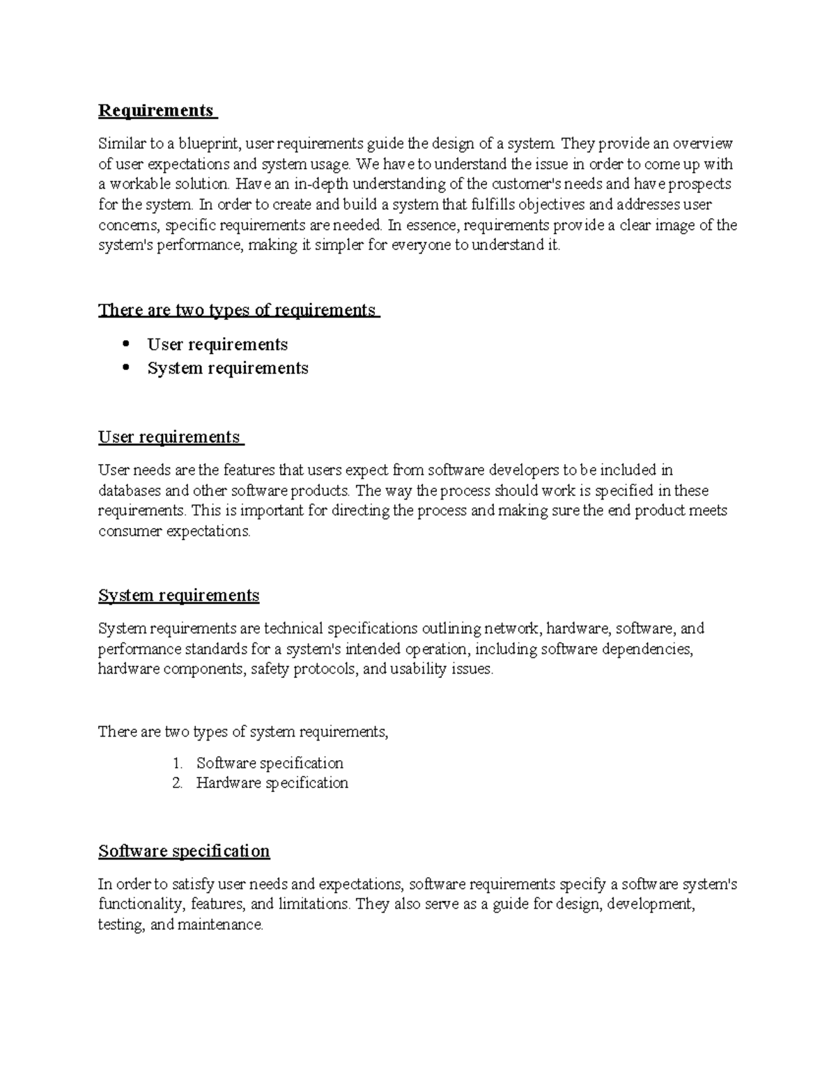 DDD activity 1 - Requirements Similar to a blueprint, user requirements ...