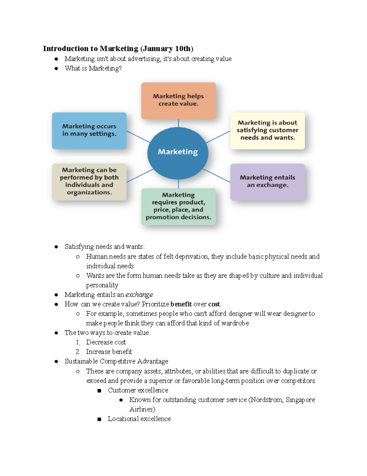 Week One Notes - Marketing Fundamentals - Introduction to Marketing ...