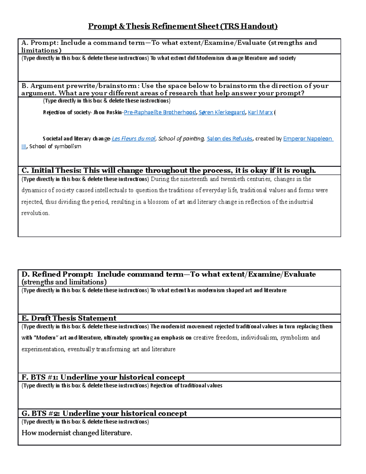 2022 Prompt and Thesis Refinement Sheet (TRS)-aceaba-c0af0b-1 - Prompt ...