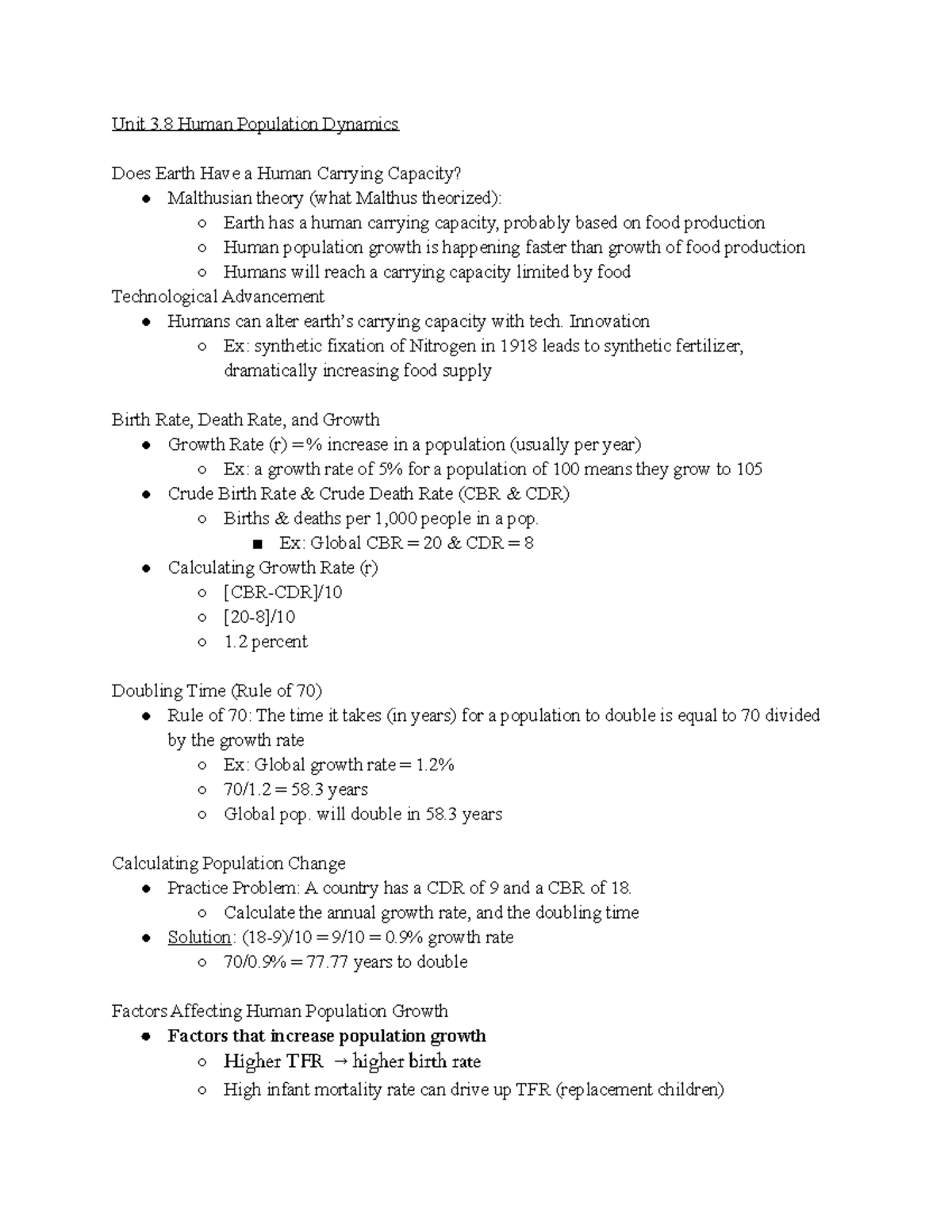 Copy of Unit 3.8 Human Population Dynamics - Unit 3 Human Population ...