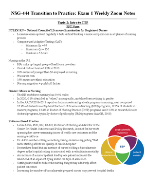 Exam 1 notes - Exam 1 NCLEX- test critical thinking and nursing ...