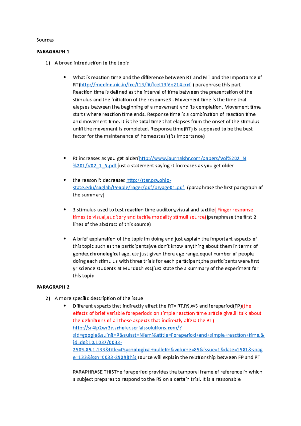 Bsc 100 report part A structure - Sources PARAGRAPH 1 1) A broad ...