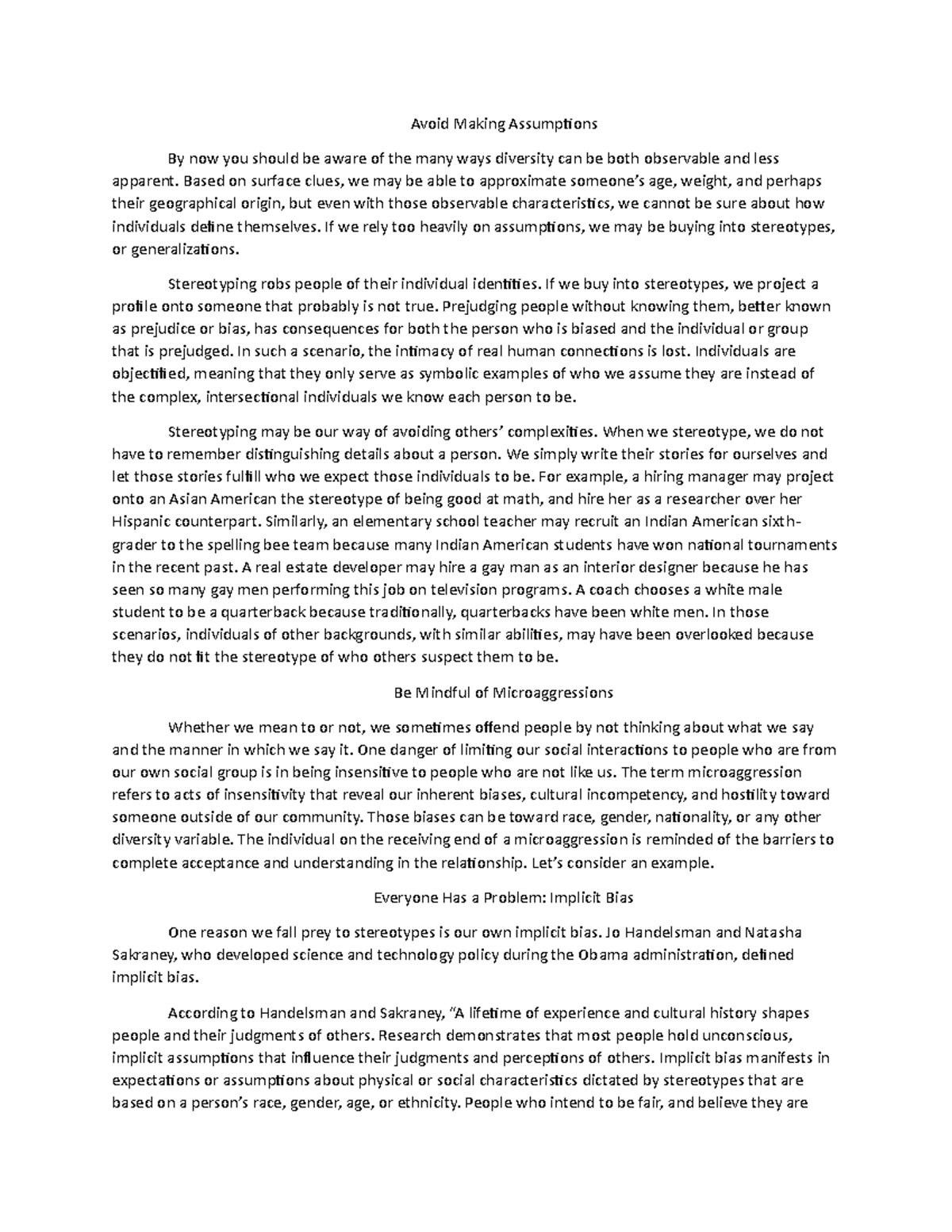 CTC101 Chapter 9 Lesson 3 - Avoid Making Assumptions By now you should ...