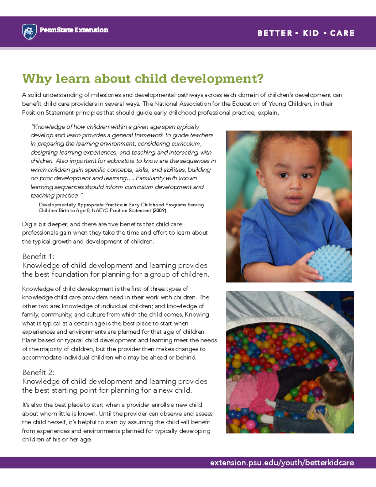 HO Child Dev FCC Why Child Dev - Why learn about child development? A ...