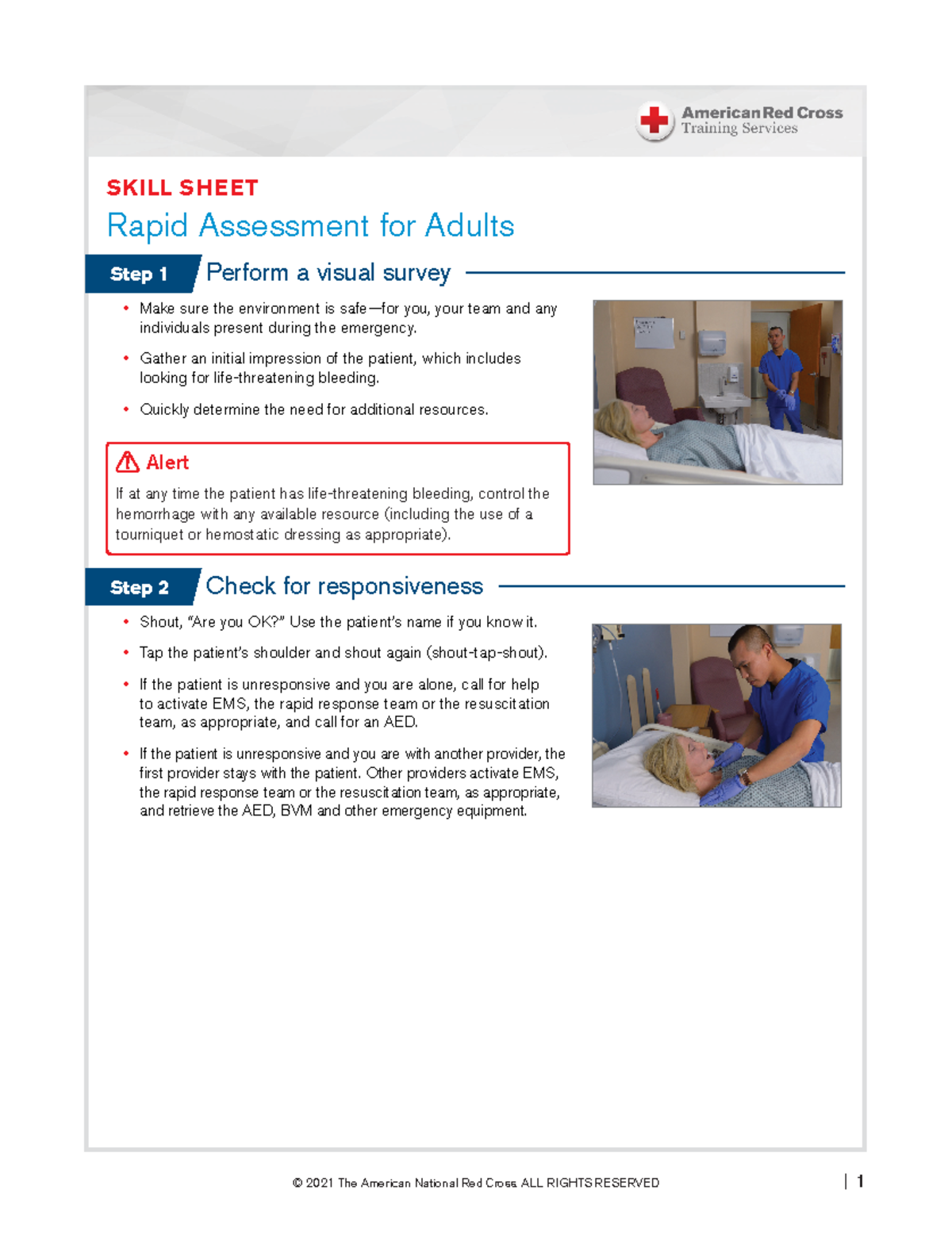 Rapid Assesment for Adults - © 2021 The American National Red Cross ...