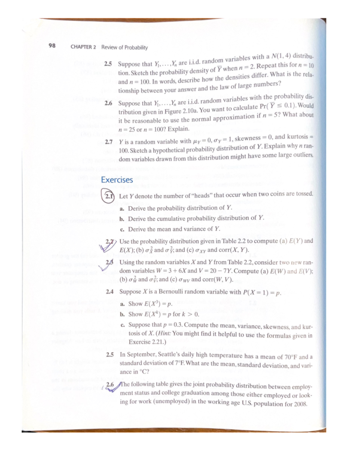 SW 3e Chapter 2 Review of Probability Practice Questions - BANK 2007 - Studocu