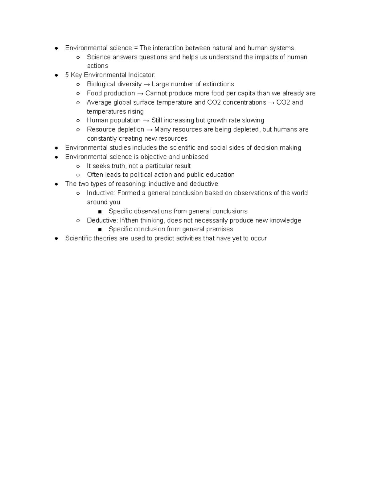 Environmental Science Ch. 1 - Environmental science = The interaction ...