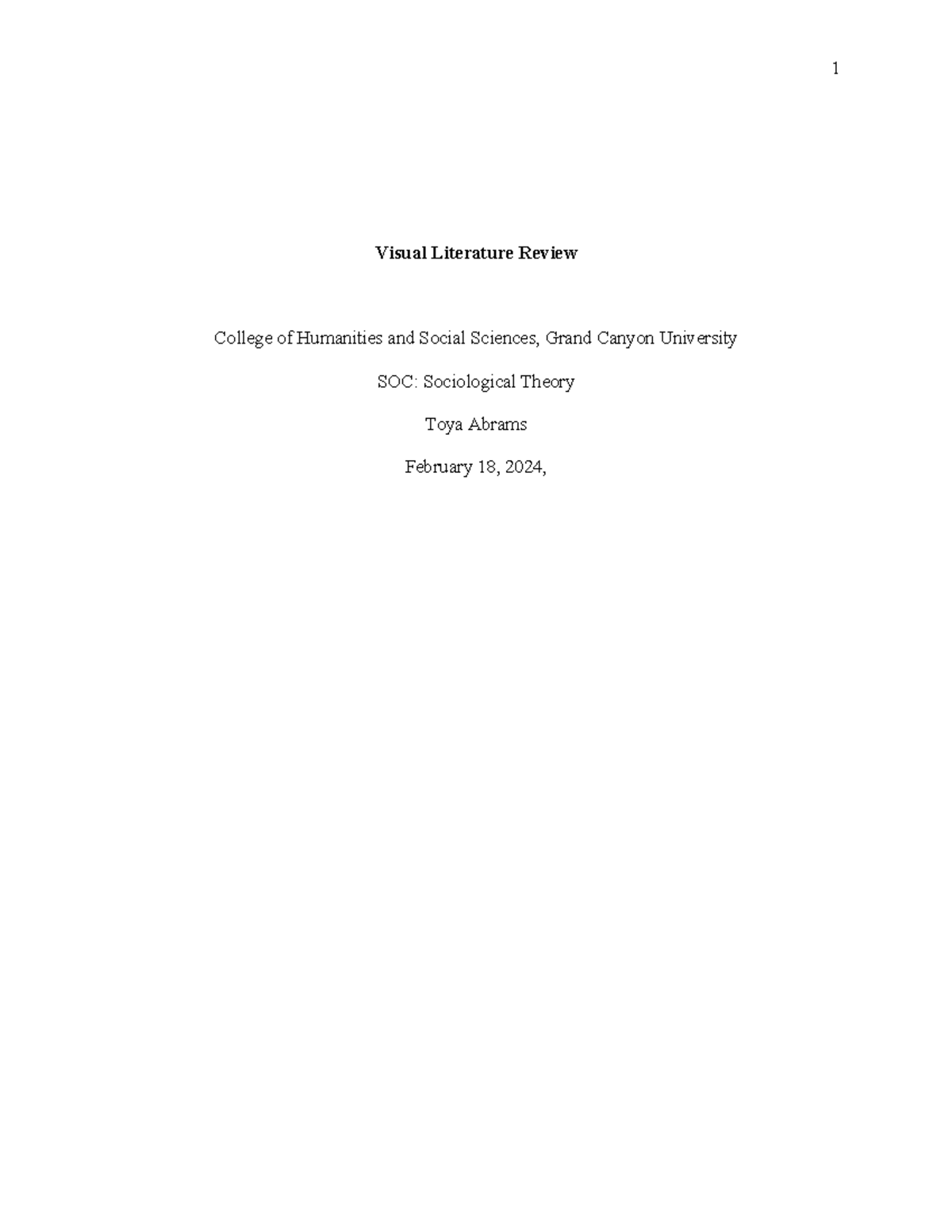 Visual Literature Review - Visual Literature Review College of ...