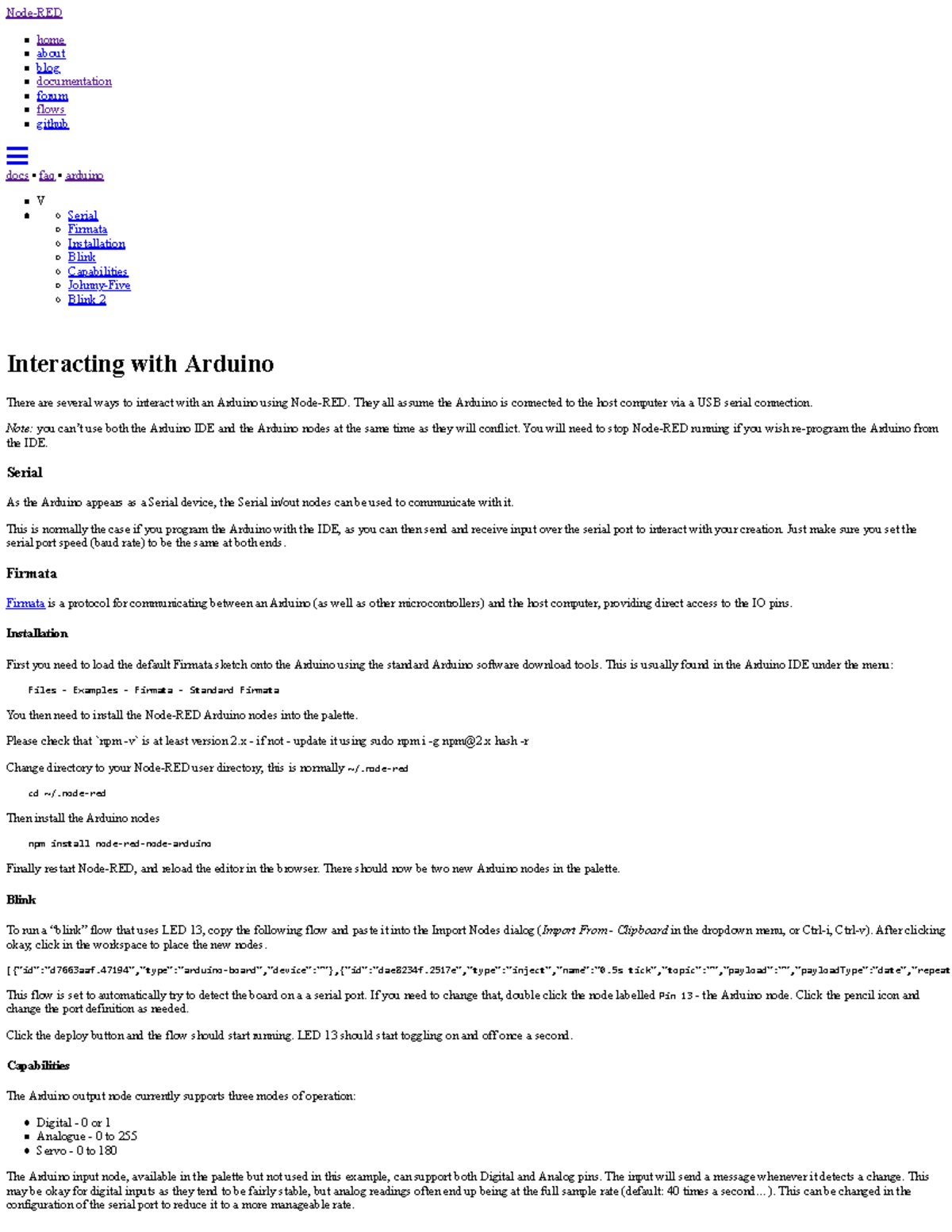 Interacting with Arduino Node-RED - Node-RED home about blog ...