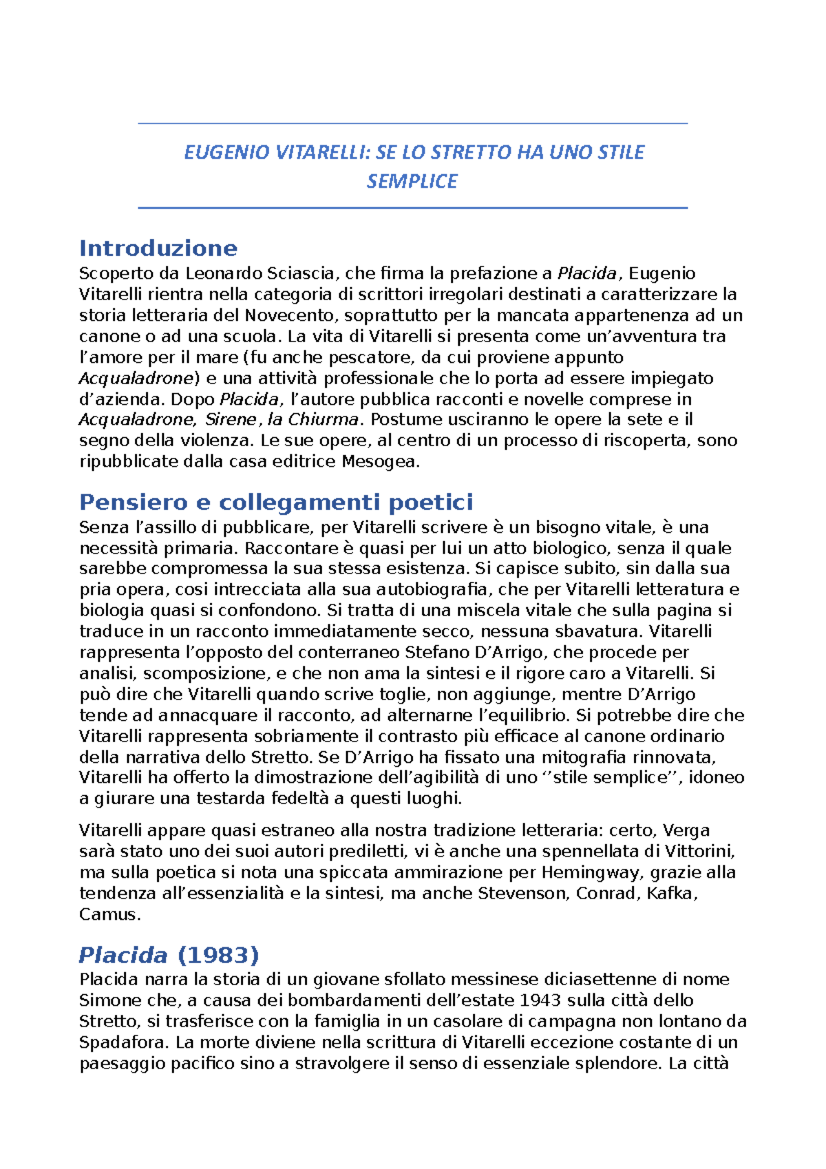Vitarelli - EUGENIO VITARELLI: SE LO STRETTO HA UNO STILE SEMPLICE ...