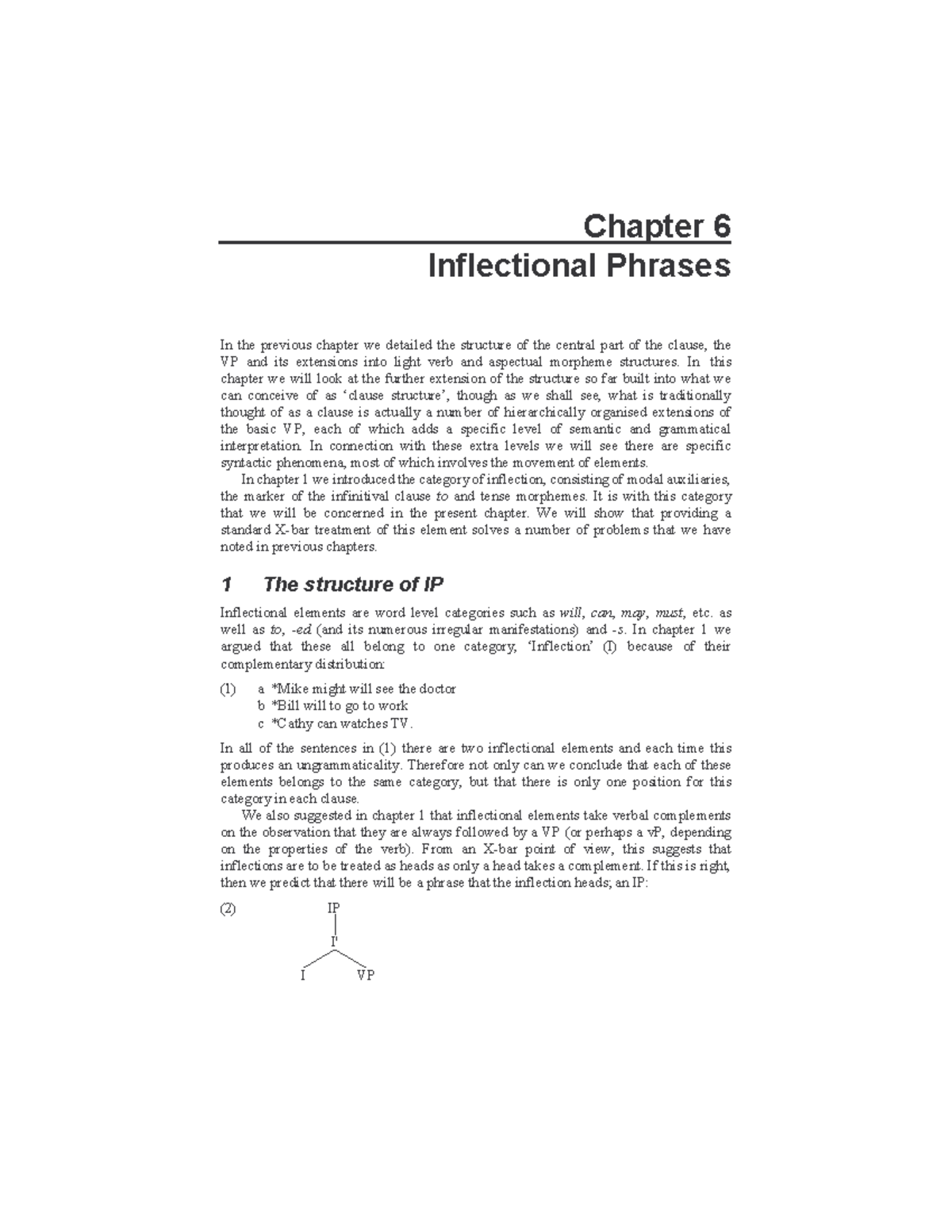 Adverbs, PPs and Clausal modifiers - Chapter 6 Inflectional Phrases In ...