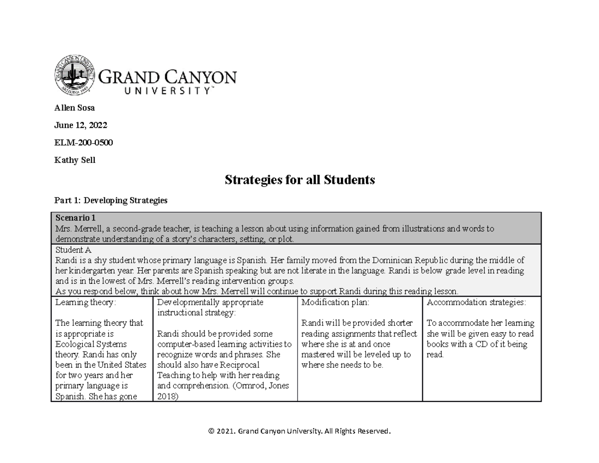 ELM-200-T6-BM-Strategies for All Students final - Allen Sosa June 12 ...