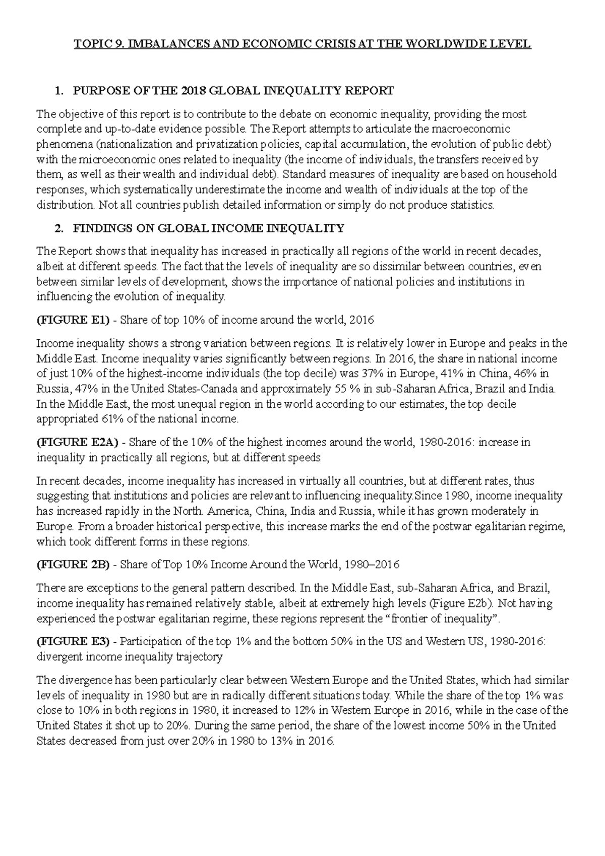 Lesson 2 History of Economic Thought - TOPIC 9. IMBALANCES AND ECONOMIC ...