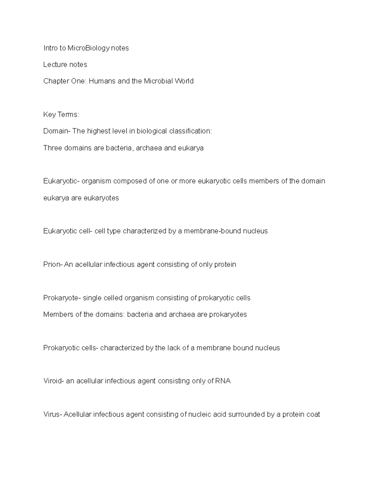Micro Book notes - Intro to MicroBiology notes Lecture notes Chapter ...