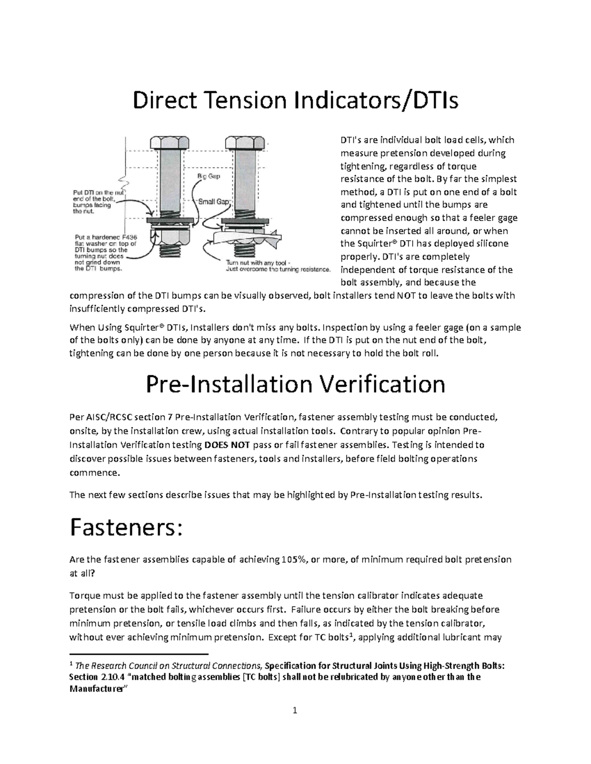 Direct-tension-indicator - Direct Tension Indicators/DTIs DTI's are ...