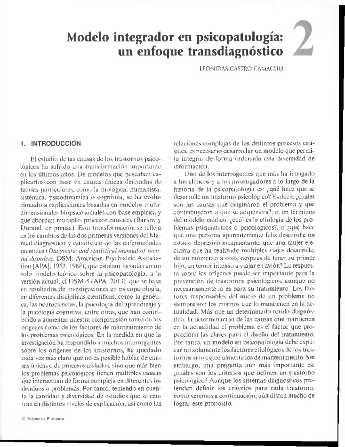 Caballo Vicente - Manual de Psicopatolog (lectura) - M odelo integrador en psicopatologia: un ...