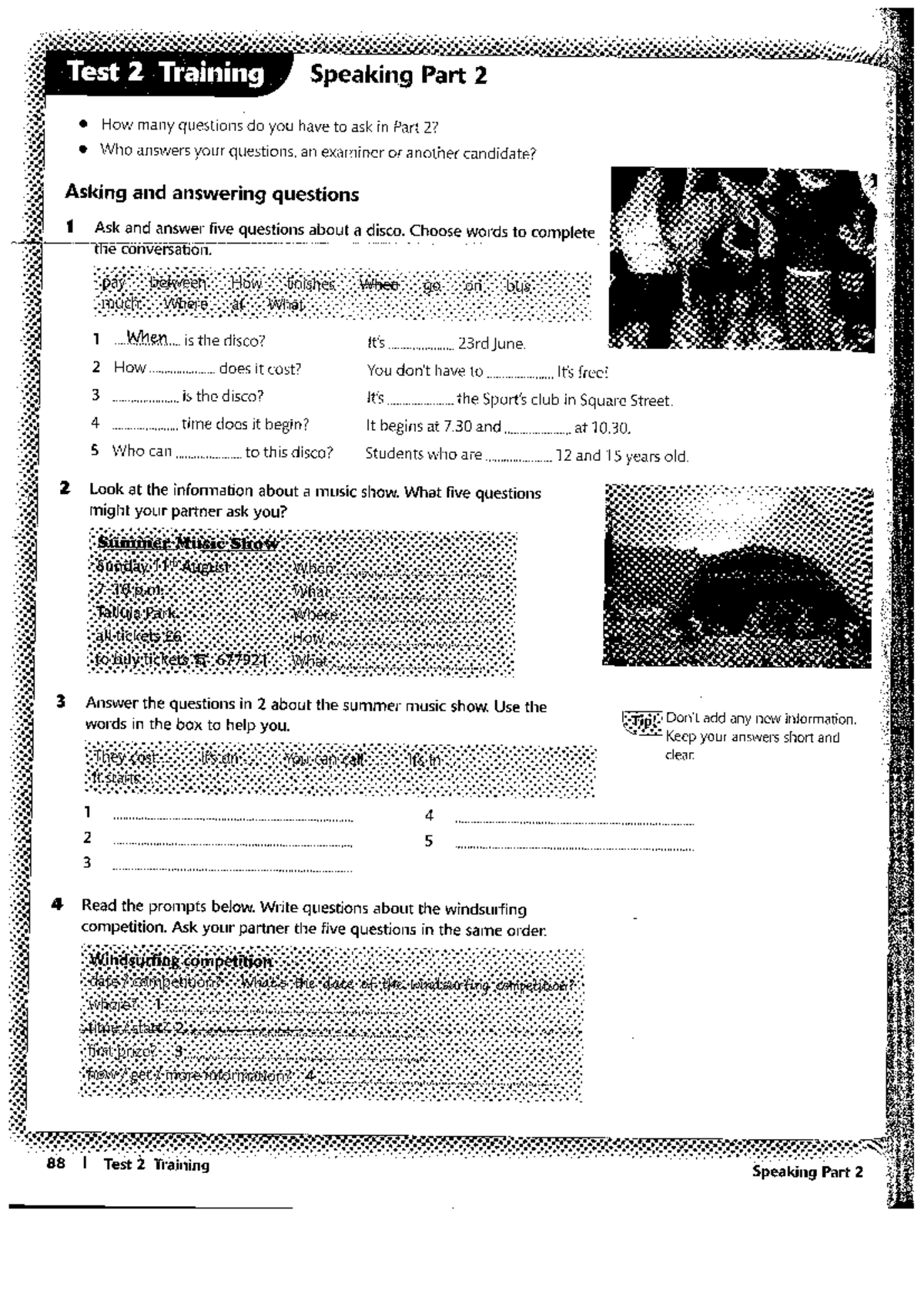 Speaking Practice - Test 2 Training Speaking Part 2 How many questions ...