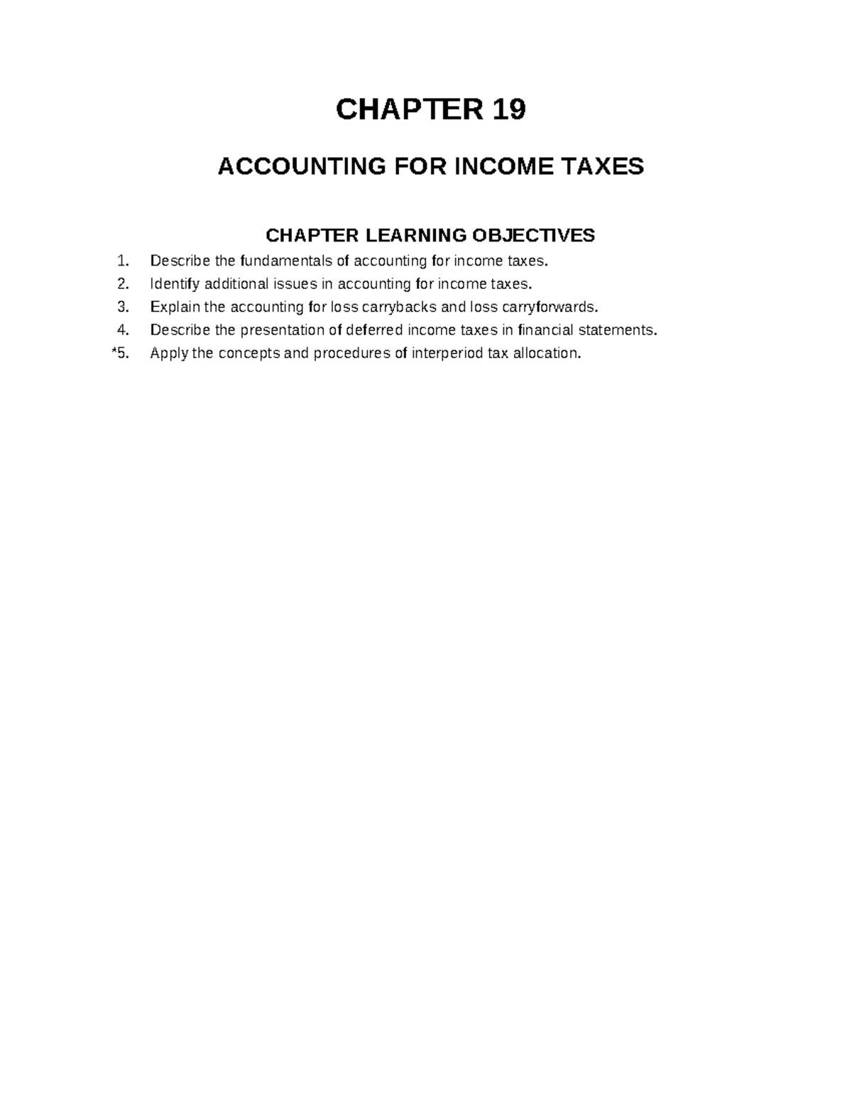 19-Income-Taxes - n/a - CHAPTER 19 ACCOUNTING FOR INCOME TAXES CHAPTER ...