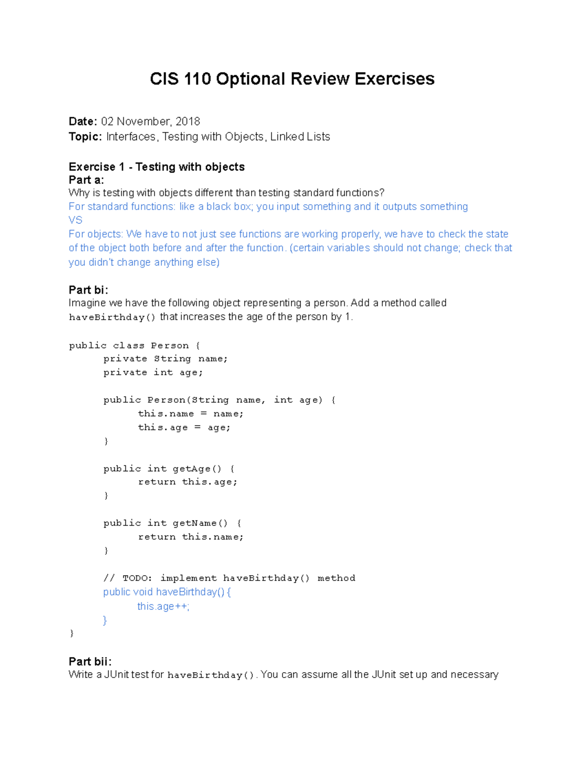 Copy of 11-02-2018 Questions - CIS 110 Optional Review Exercises Date ...