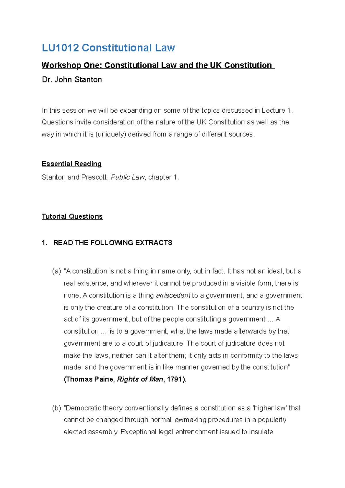 Workshop 1 Handout - ww w w w ww - LU1012 Constitutional Law Workshop ...