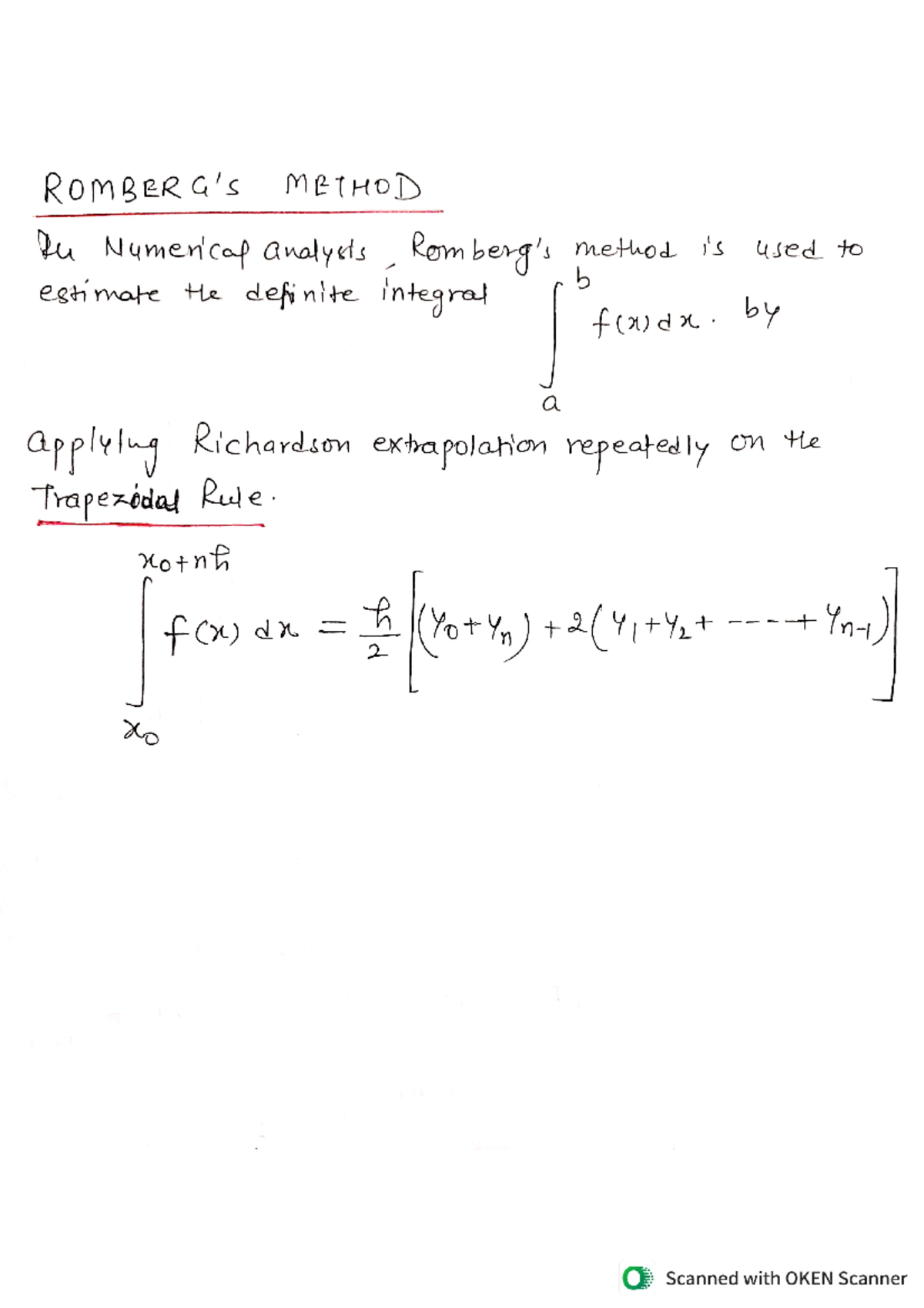 Romberg Method - good - btech - Studocu