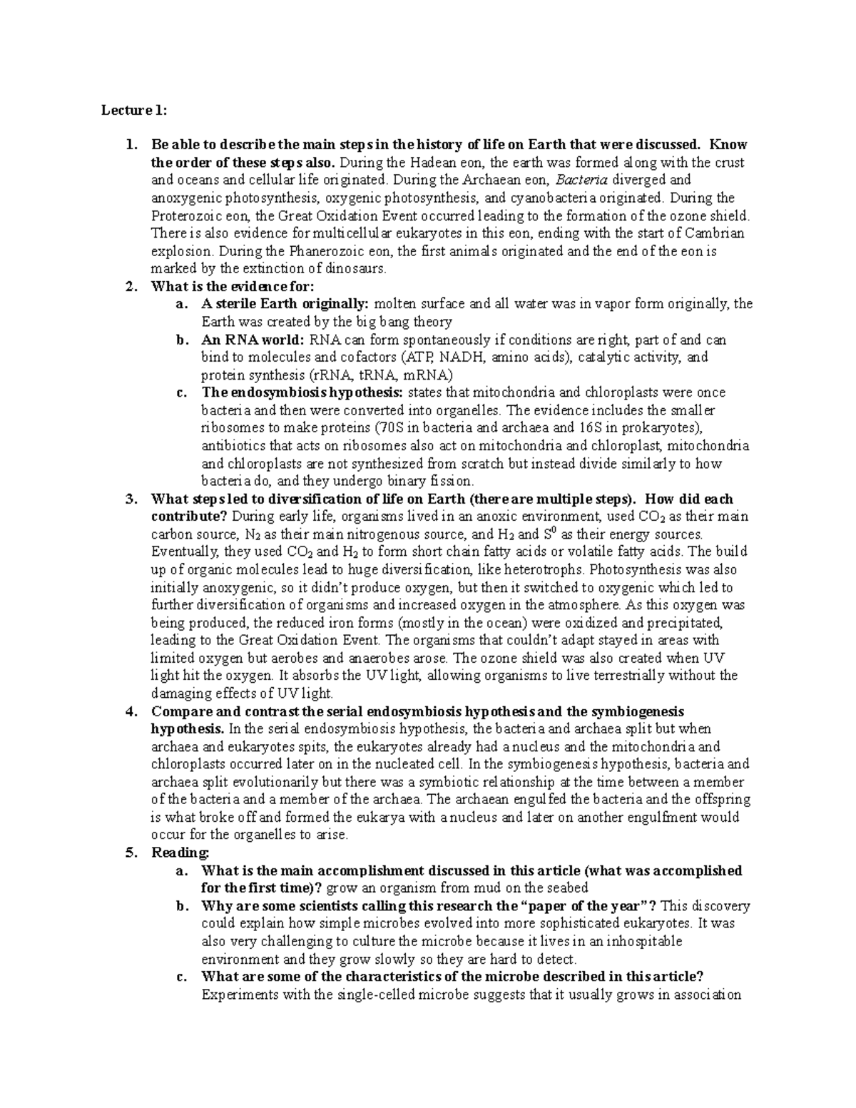 Ecology Study Guide Exam 1 lecture notes - Lecture 1: 1. Be able to ...