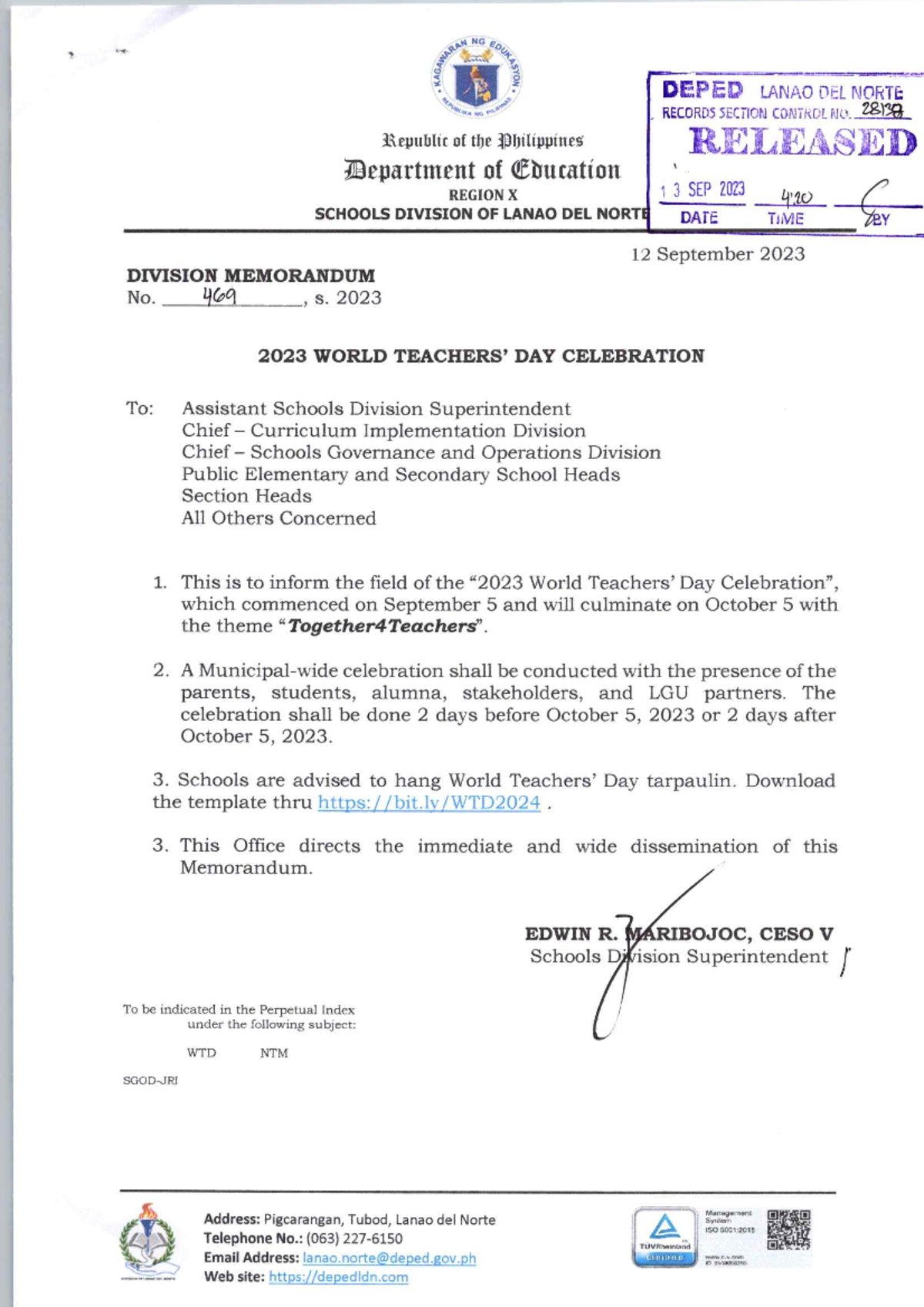 2023 World Teachers' DAY Celebration - Secondary Education - Studocu