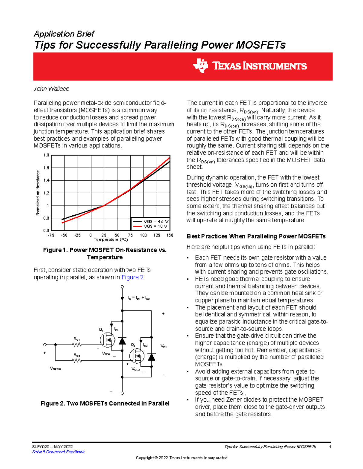 Important notes For Parelleling Mosfet - Application Brief Tips for ...