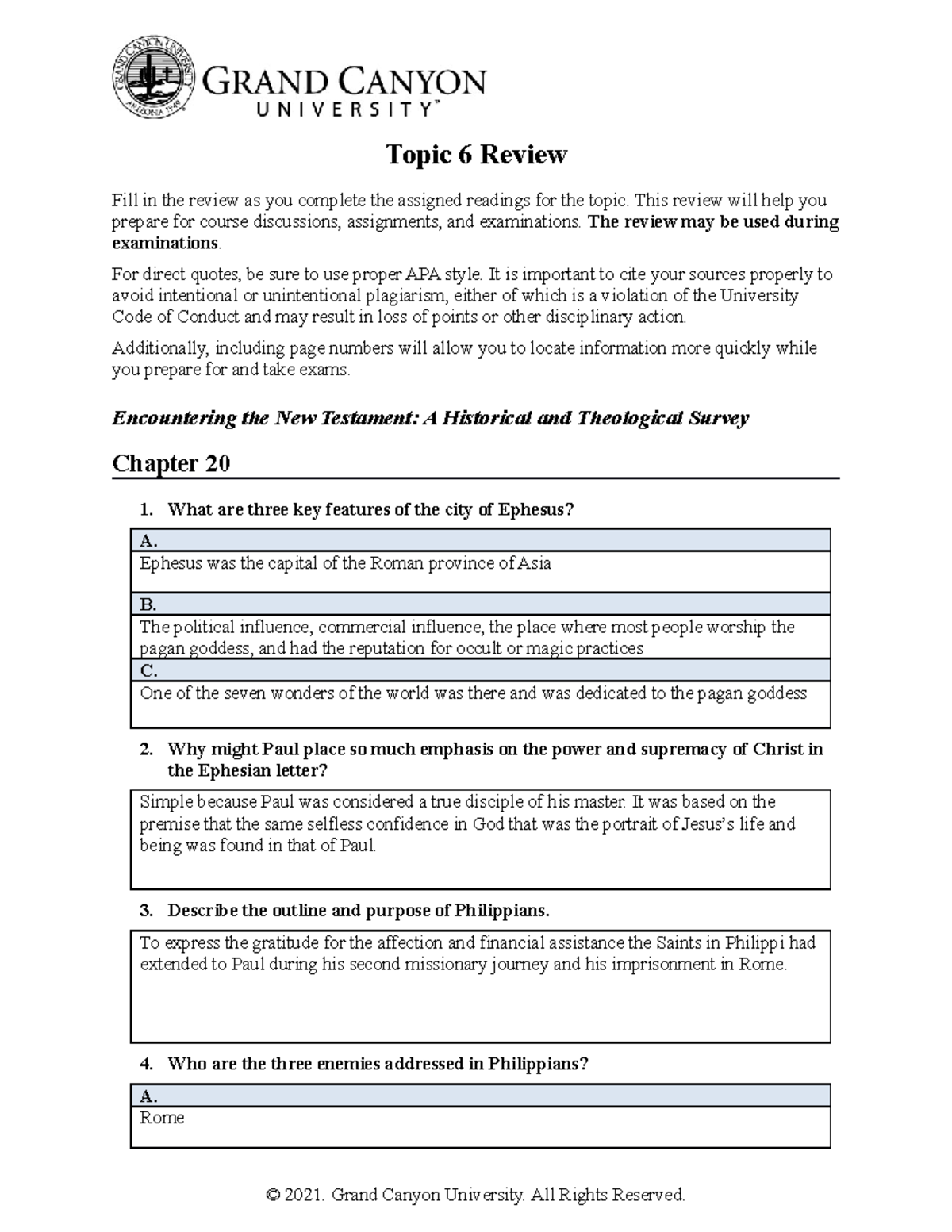 Topic 6 Review - Final Essay Covenant Fulfillment Essential Last Essay ...