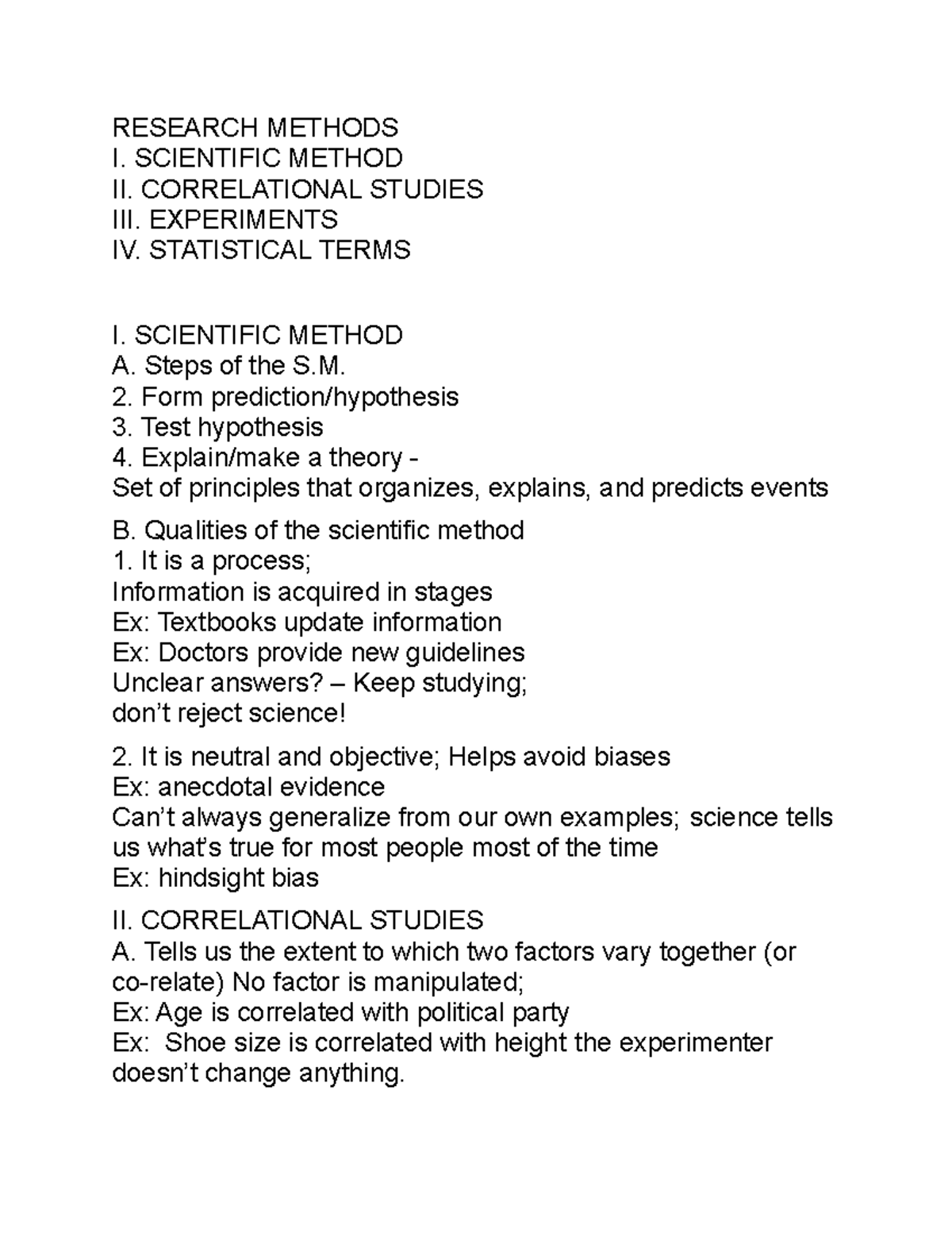 Psych 3 - Practice materials with notes - RESEARCH METHODS I ...