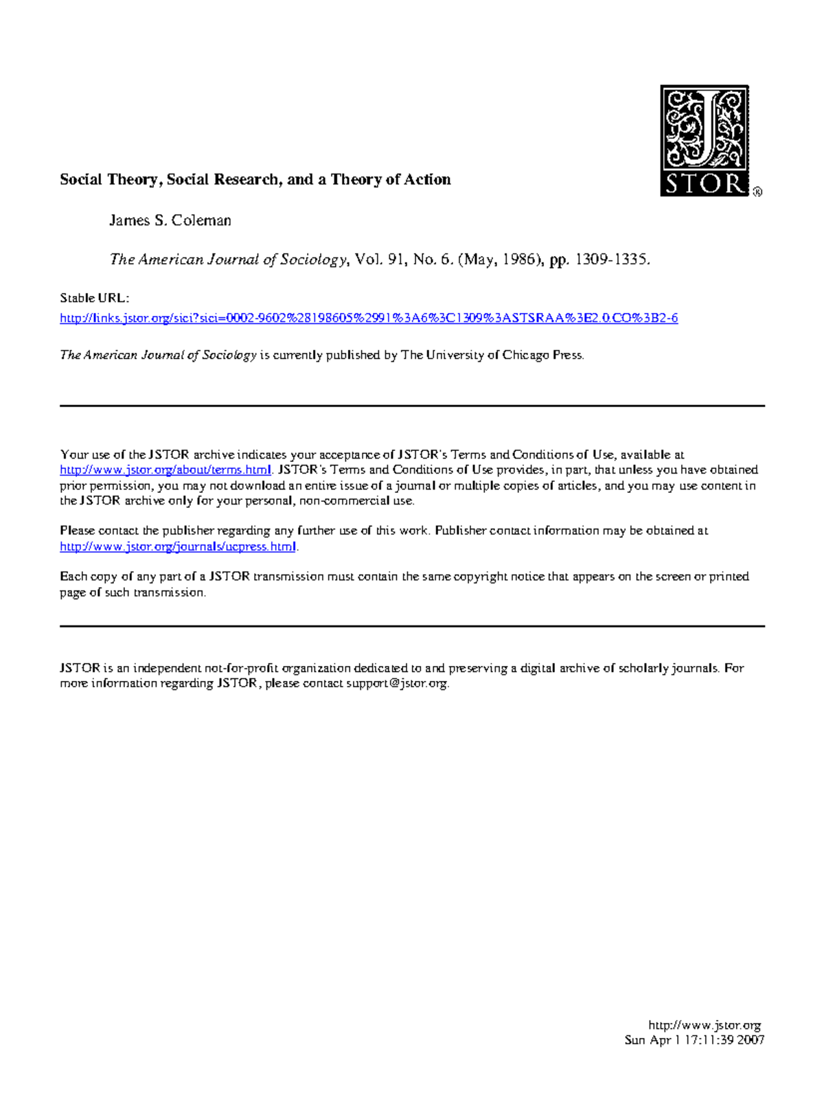 2 Coleman 1986 - ... - Social Theory, Social Research, and a Theory of ...