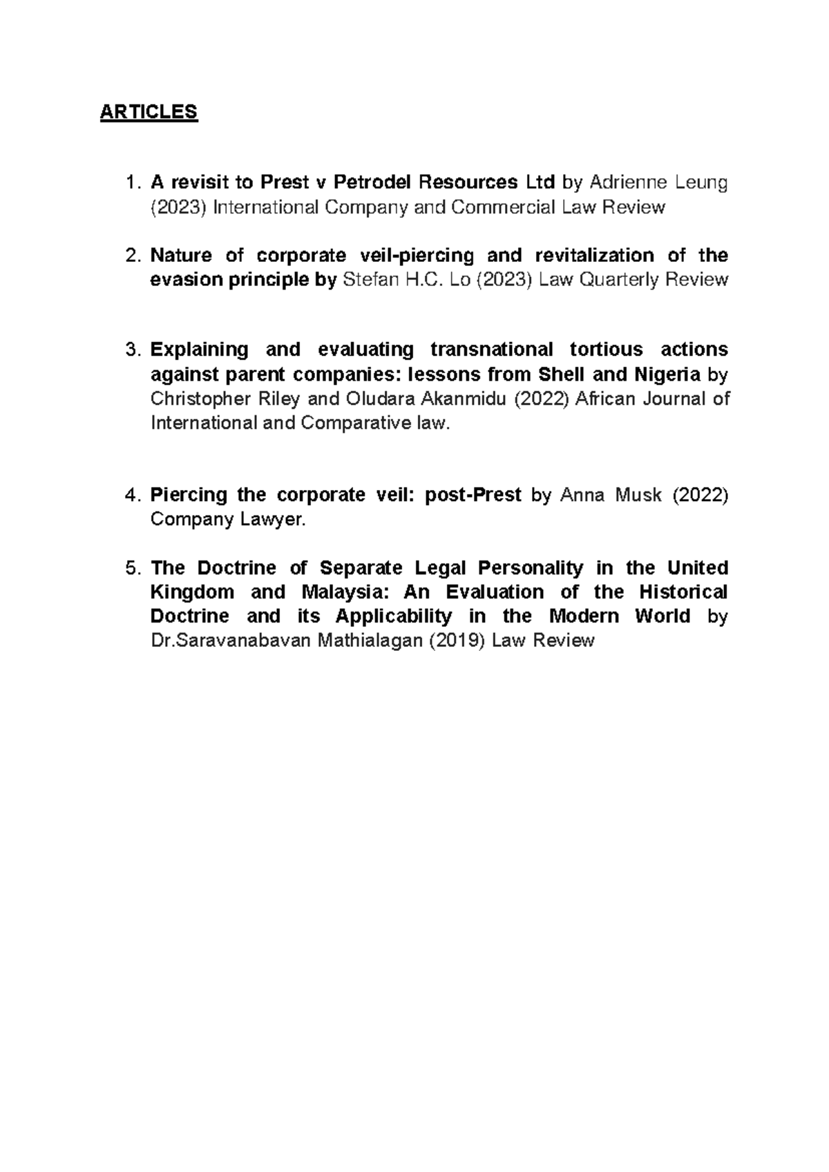 Articles FOR SLP - ARTICLES A revisit to Prest v Petrodel Resources Ltd ...