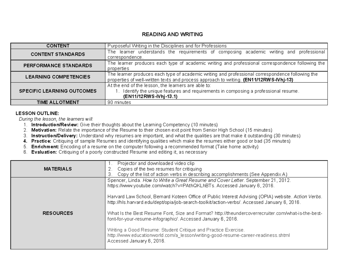16 Reading and Writing Sample TG - CONTENT Purposeful Writing in the ...