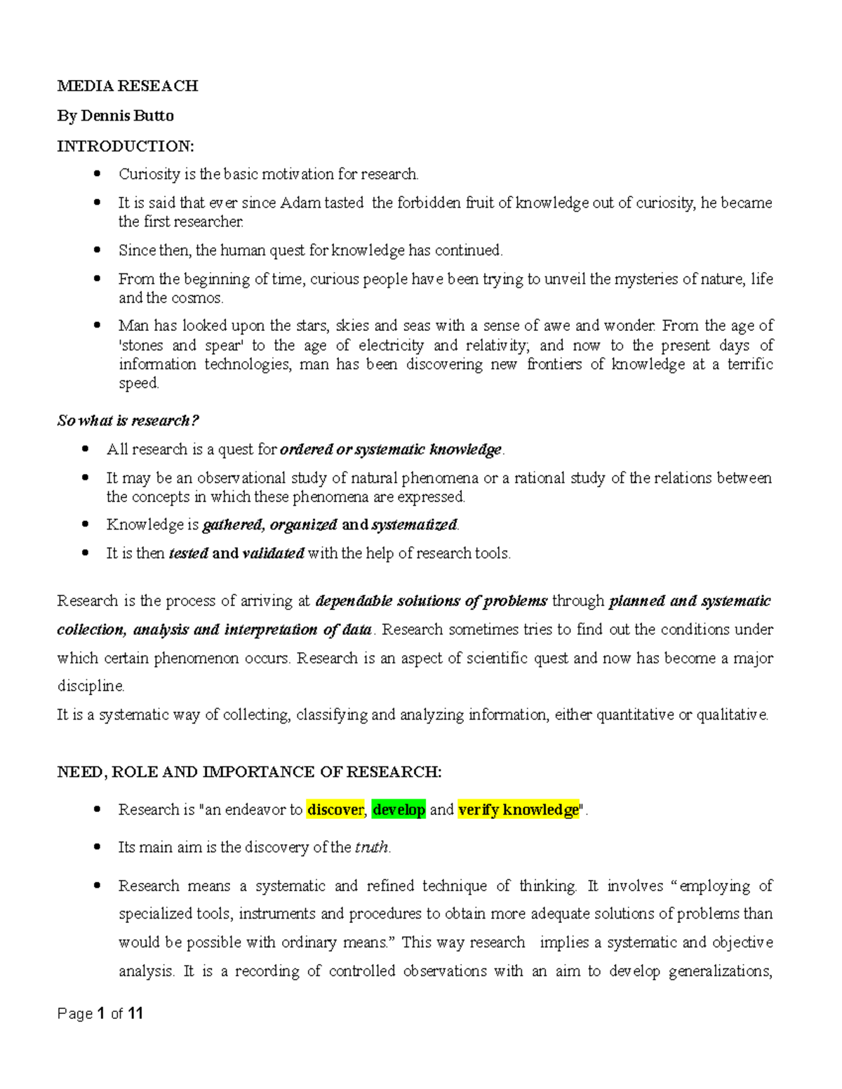 Introduction to media research - MEDIA RESEACH By Dennis Butto ...