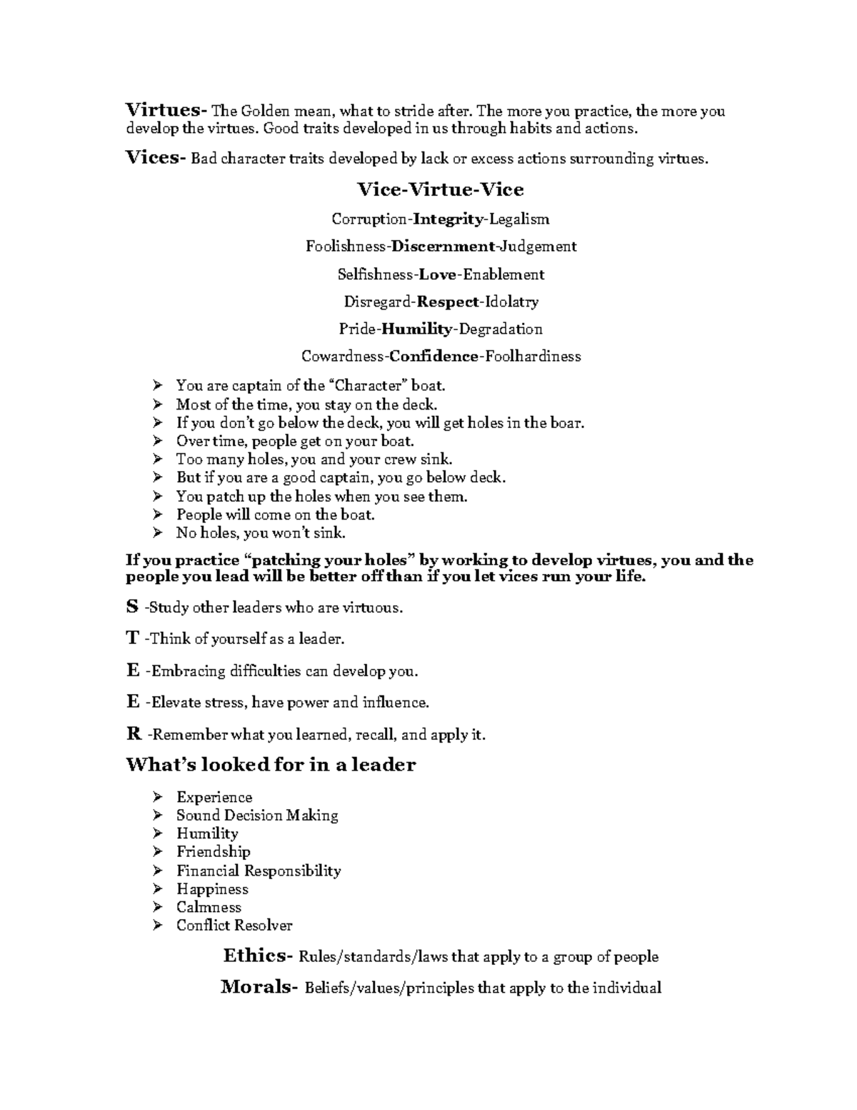 UCOL MRS P - Notes from Mrs. P's course. - Virtues- The Golden mean ...